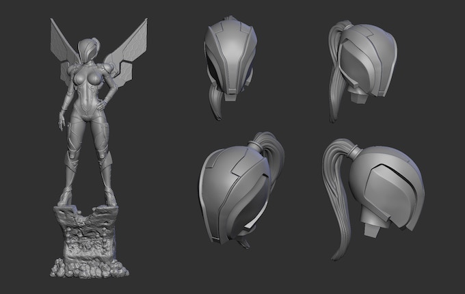 OM Cyber Belles Heads Blue Ourboros Miniature – Brückenkopf-Online.com ...